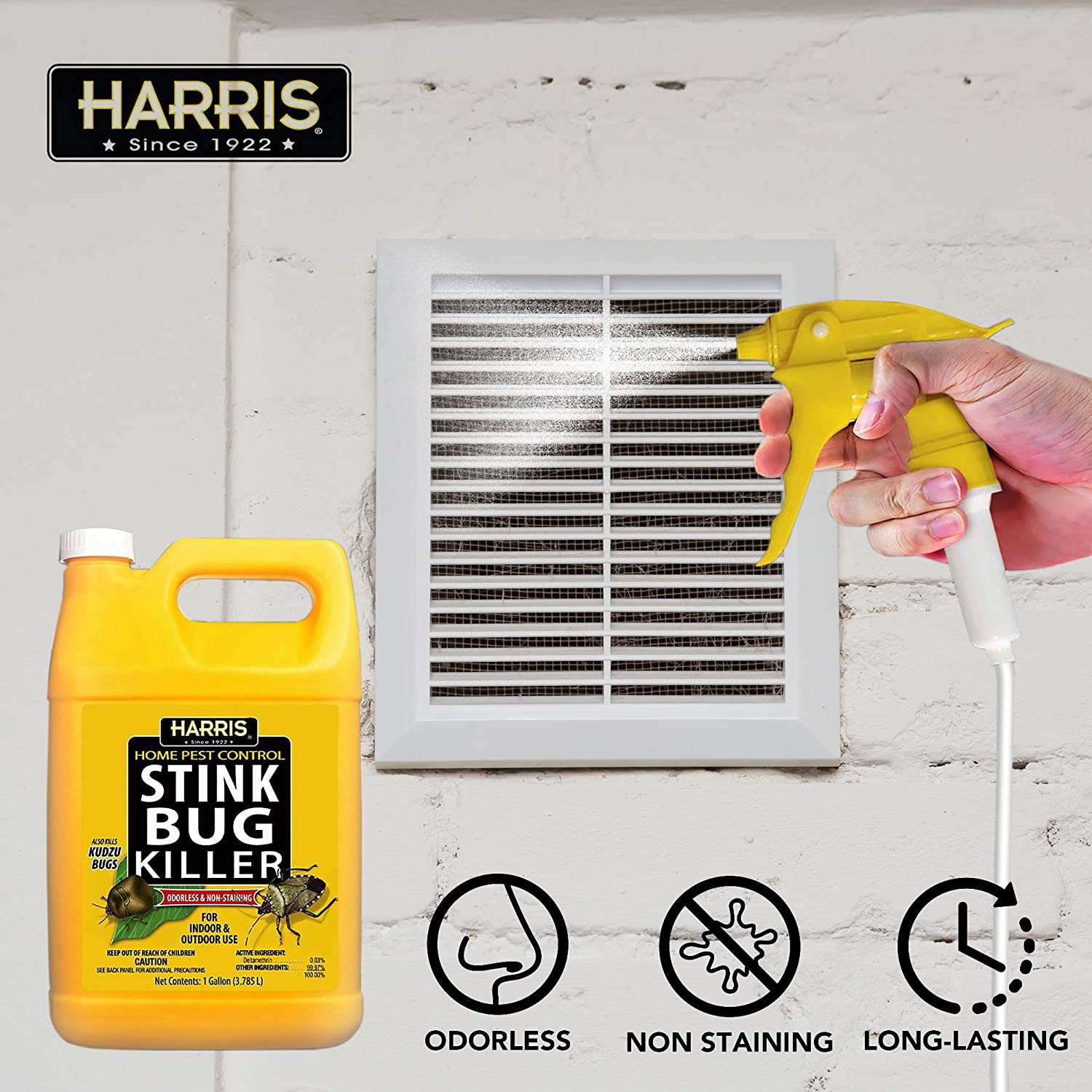 Harris STINK-128 Stink Bug Home Pest Killer Spray, Ready To Use, 1-Gallon